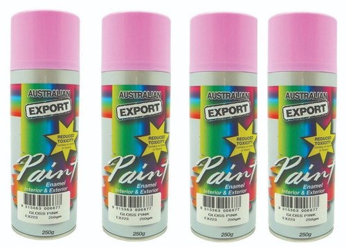 3 x Australian Export Spray Paint Brand New Cans 250gm Gloss Pink ...
