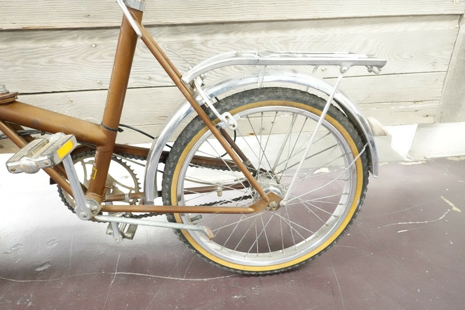 Raleigh Folder 20 Inch Folding Bicycle Brown and Chrome 3 speed Made In ...