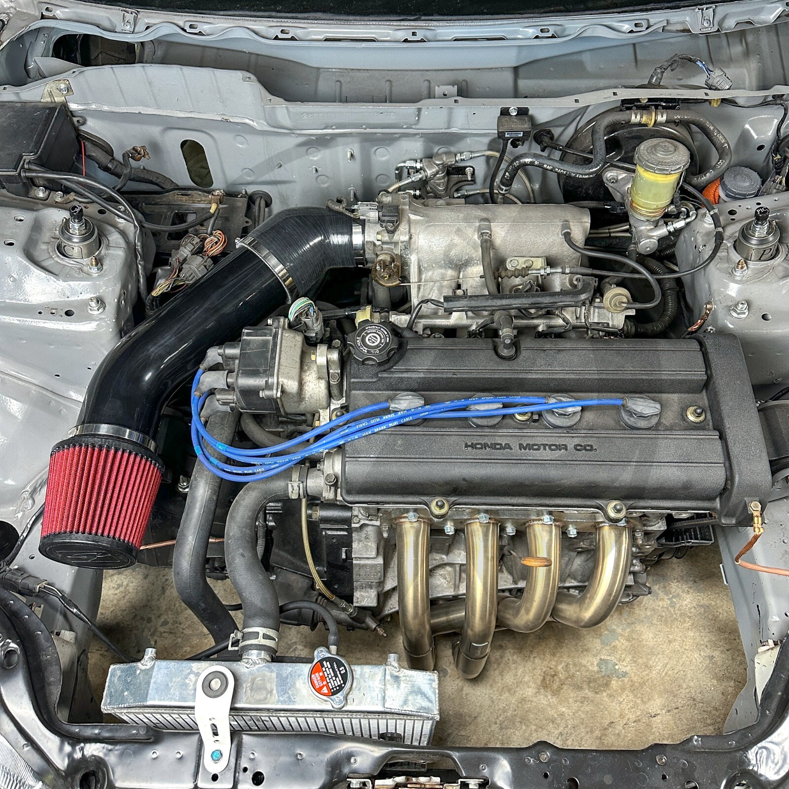 4" inch Honda Civic Integra B16 B18 D16 Air Intake | Black | Aluminum ...