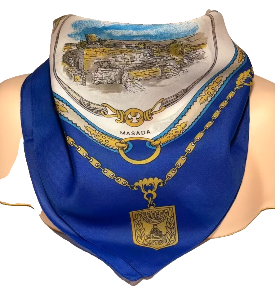 VTG Israel Square scarf Holy Land Landmarks Jewish Heritage Menorah ...