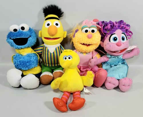 SESAME STREET Stuffed Plush Lot Of 5 COOKIE ABBY ZOE BERT BIG BIRD | eBay