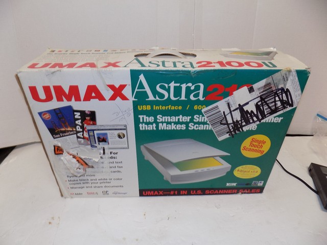 Umax Astra 2100u Flatbed Scanner USB Windows 95/98 Mac Complete for ...