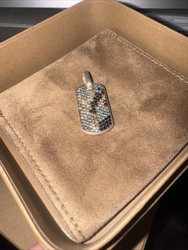 David Yurman Chevron Tag 35mm Cognac & Black Diamonds With Color Change ...