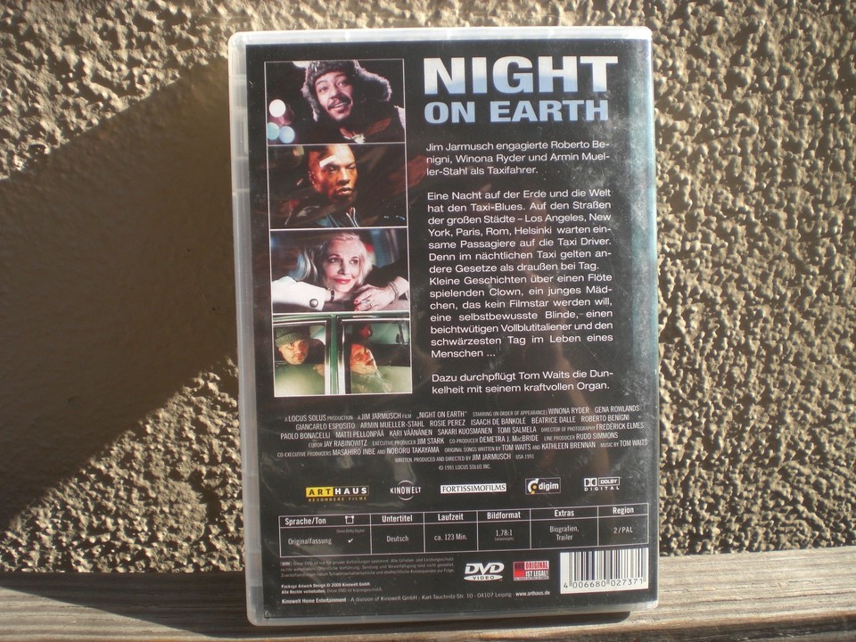 Night On Earth DVD PAL region 2 German Jim Jarmusch Tom Waits Winona ...