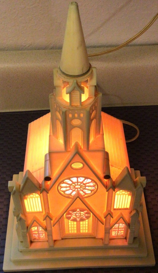 Vtg RAYLITE ELECTRICAL Christmas Plastic Lighted Musical Box Silent ...