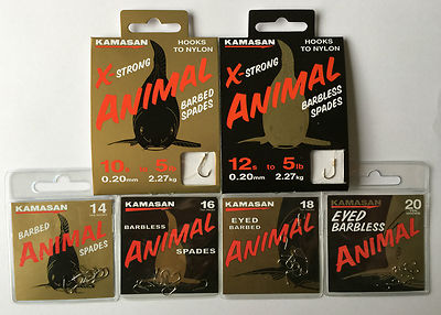 KAMASAN ANIMAL HOOKS & ANIMAL HOOKS TO NYLON (all patterns & sizes ...