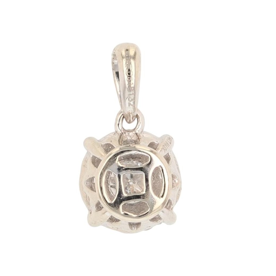 .33ctw Round Cut Diamond Halo Cluster Bail Pendant No Chain 14k White ...