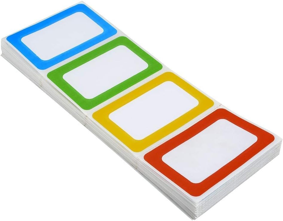 Strong Adhesive Name Tags - 400 Laminated Labels with Colorful Borders ...