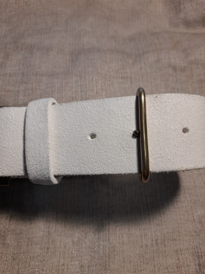 Coldstream Guards White Leather Parade Belt & Brass Buckle 44" waist ...