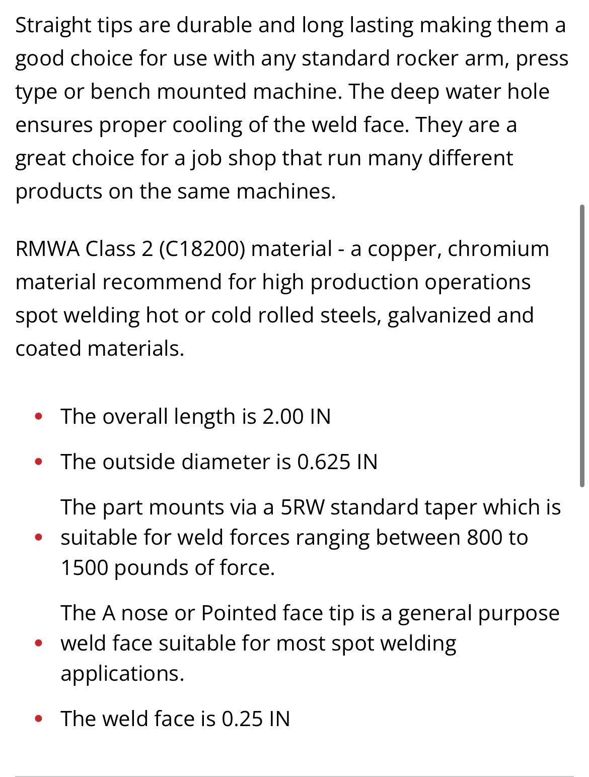 Miller spot welder tips 040308 A-2508 Tips, No 2 Mt | eBay