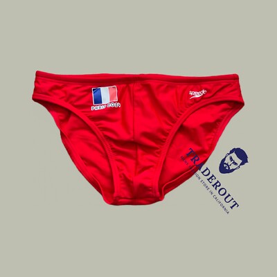 H.E.Arts France Flag logo custom print Speedo Men Red solar swim brief ...
