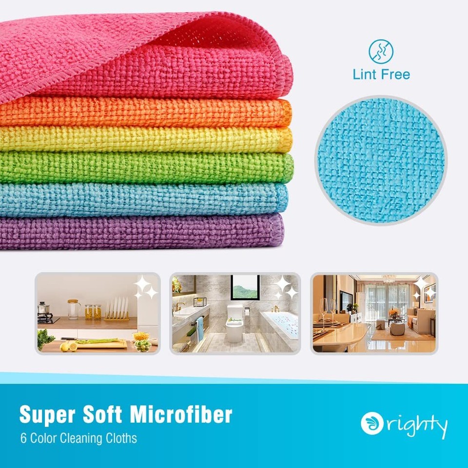 Cleaning Cloths Pack of 120, Highly Absorbent Microfiber Cleaning ...