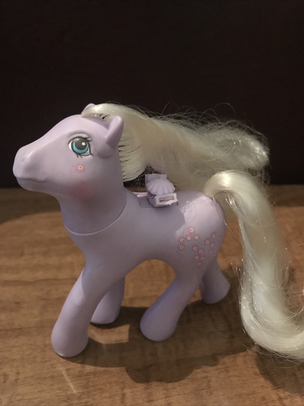 VTG MLP 1986 G1 My Little Pony Forget Me Not Pony White Hair Purple ...