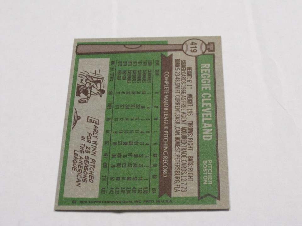 Reggie Cleveland Autographed Baseball Card 1976 topps | eBay