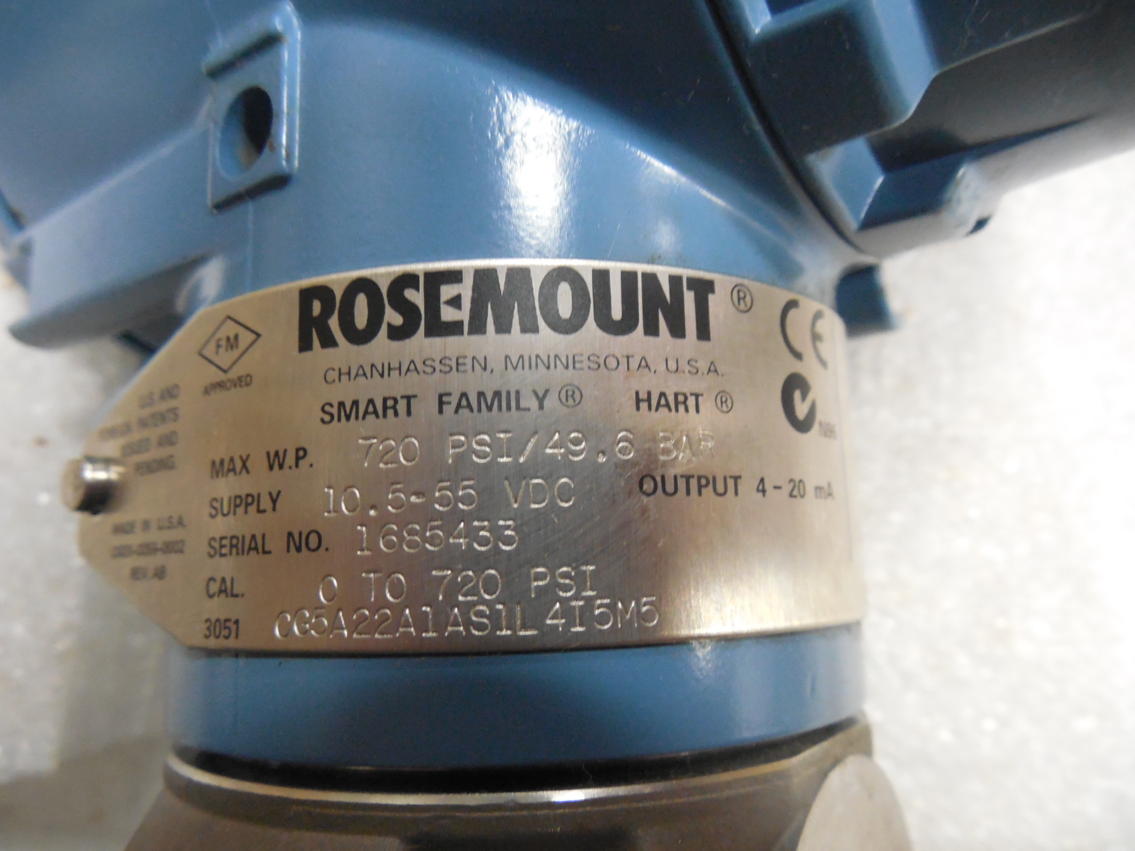 Rosemount Emerson 3051CG*4800966 Pressure Transmitter w/ Remote Seal ...