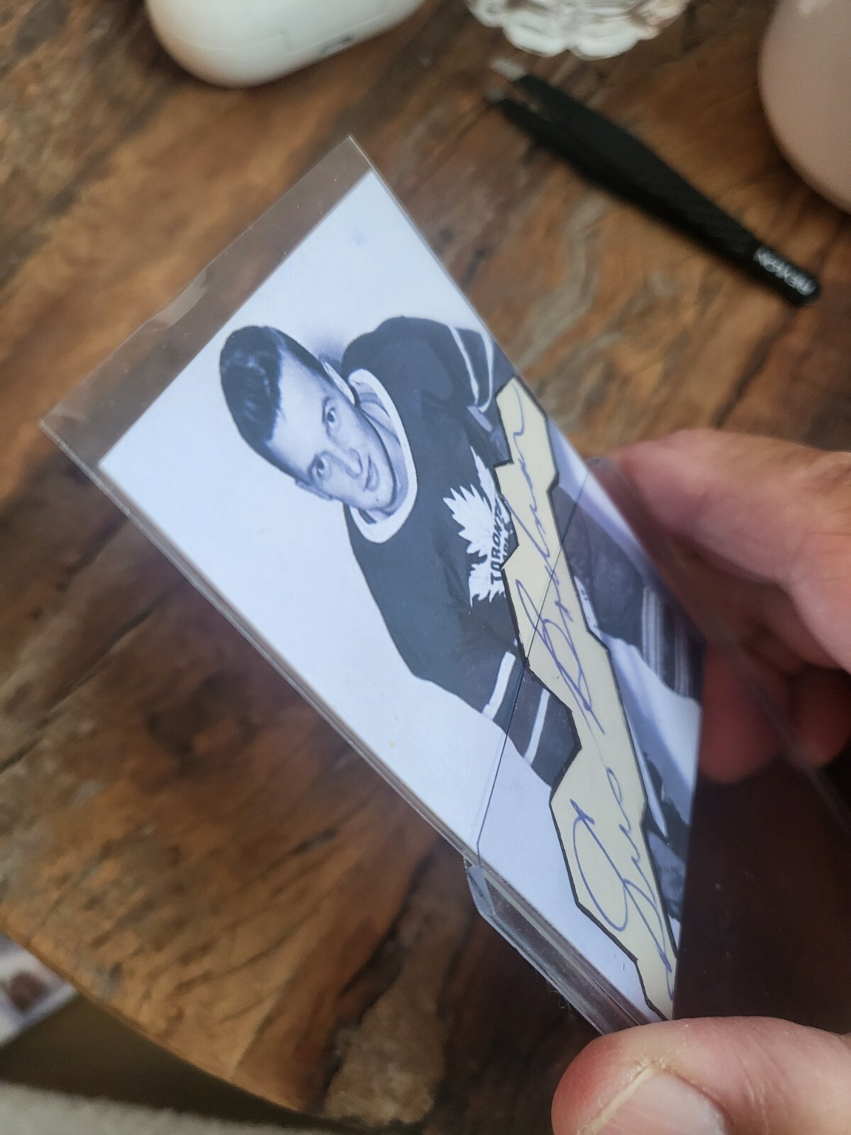 1952 Gus Bodnar Hockey Black Hawks Vintage Chicago Signed NHL Auto ...