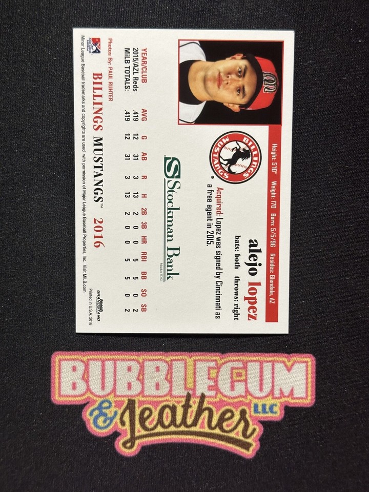 2016 Billings Mustangs Grandstand Alejo Lopez | eBay