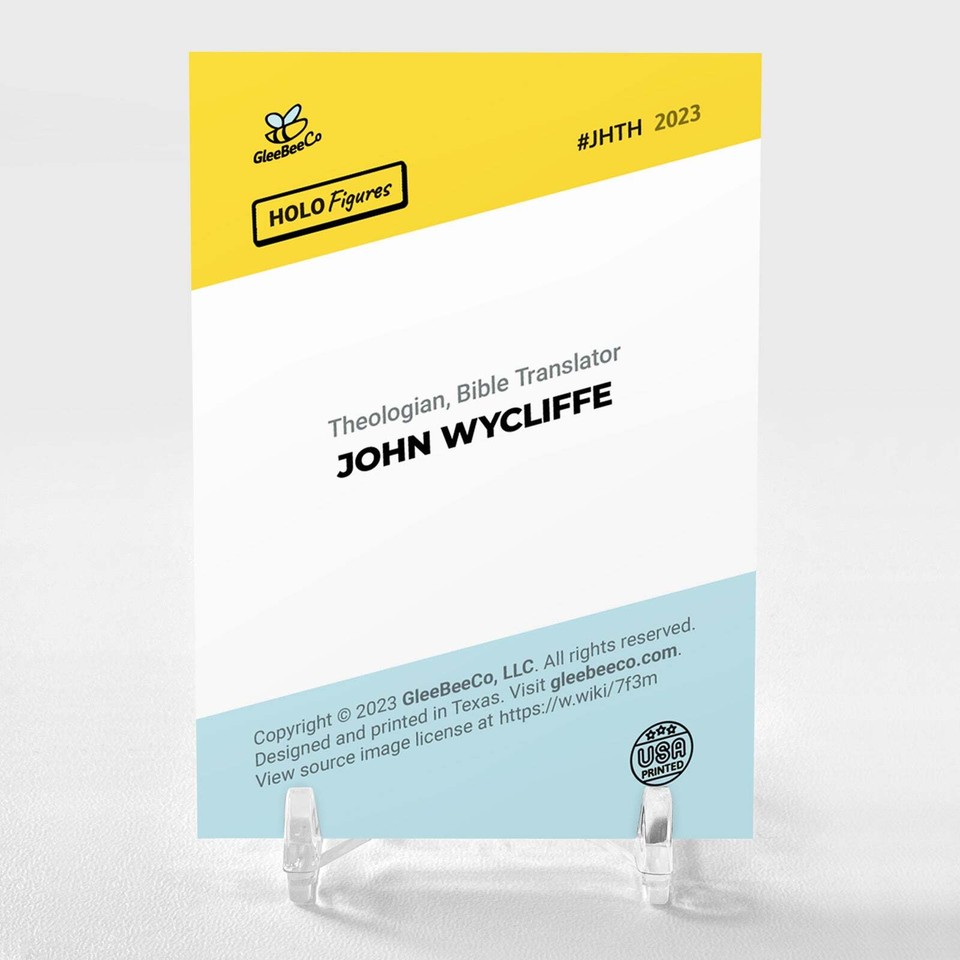 JOHN WYCLIFFE Card GleeBeeCo Holo Figures Theologian, Bible Translator ...