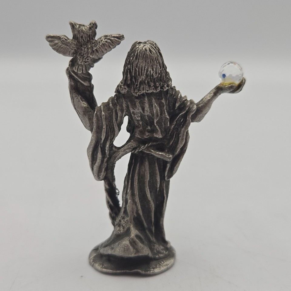 Maurus Gallo Pewter Wizard Mage Staff Owl Familiar Diorama Miniature ...