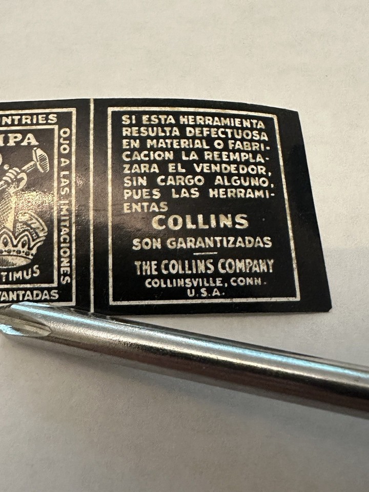 Early Collins Co., Collinsville, CT - Two Labels For Axes Knives ...