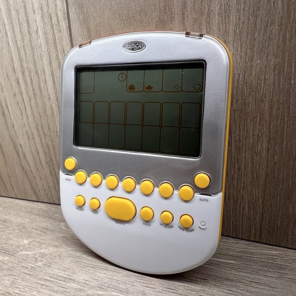 Big Screen Solitaire Electronic Handheld Game White Yellow Lighted ...