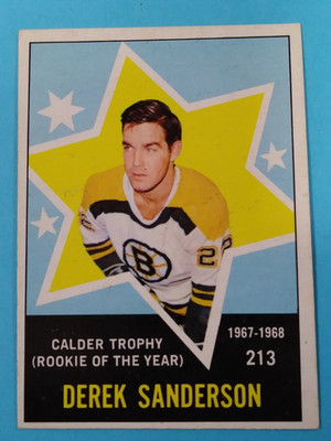 1968-69 O Pee Chee - Derek Sanderson #213 - Calder Winners - ROY ...