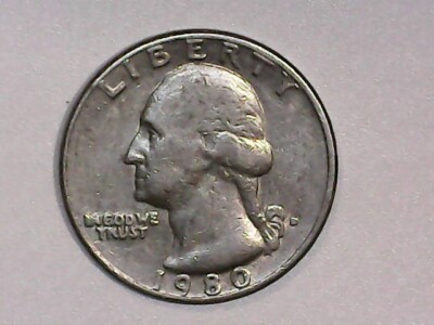 1980 D Washington Eagle Quarter Fused "IN" IGWT and Filled Mint Mark ...