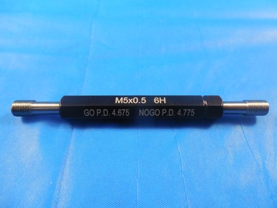 NEW M5 X 0.5 6H METRIC THREAD PLUG GAGE 5.0 .5 GO NO GO PD'S = 4.675 ...