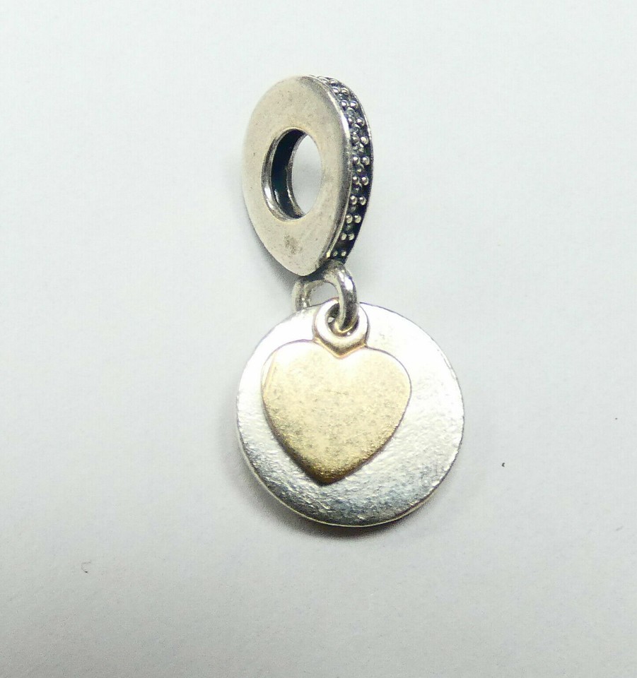Authentic Pandora Silver & 14K Gold Heart of Infinity CZ Dangle Bead ...