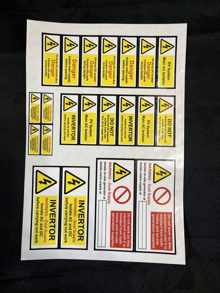 PV Solar Decal ~ Polyester Decals ~ Set Of 47 Decals | eBay
