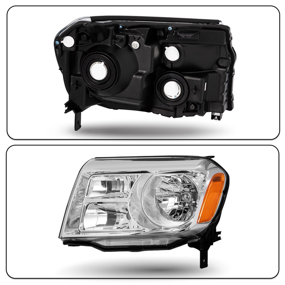 For 2012-2015 Honda Pilot Halogen Chrome Housing Headlights Assembly ...