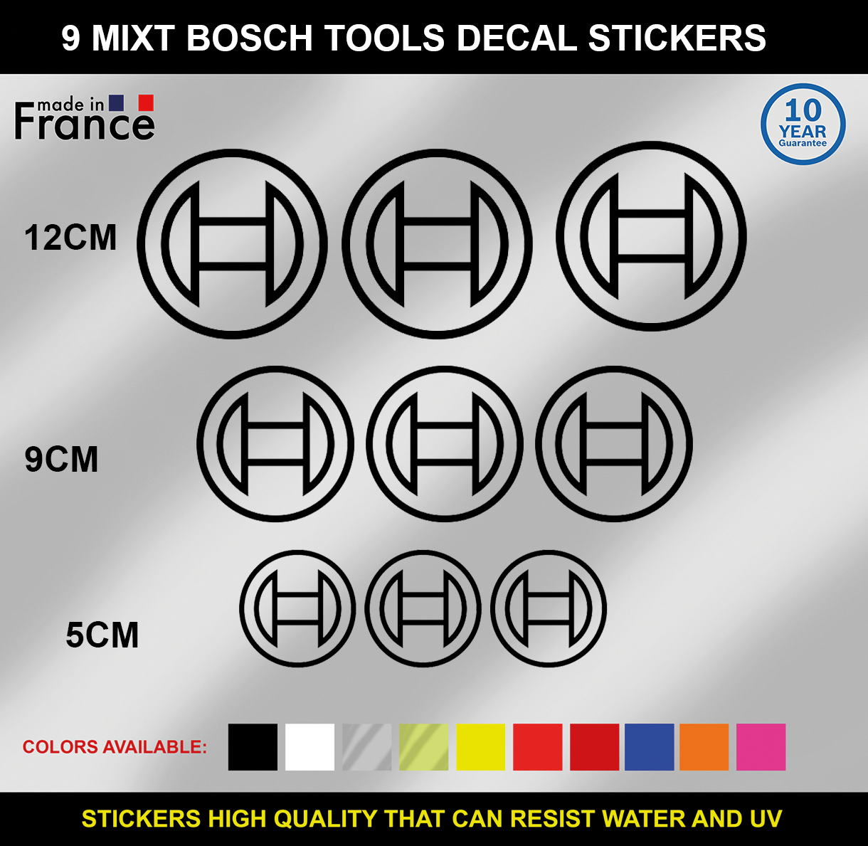 BOSCH TOOLS Véritable decal autocollant deco moto casque voiture ...