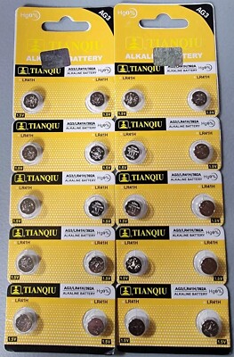 20 PCS LR41 AG3 392 LR736 Alkaline Battery 1.5V Button Cell Tianqiu EXP ...