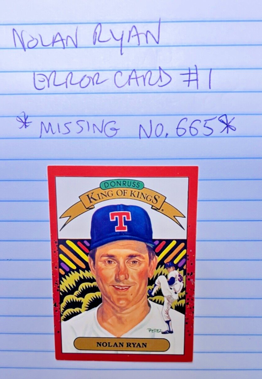 💥 Nolan Ryan King of Kings- 2 Cards with ERRORS- Wrong Back & No Number 💥 | eBay