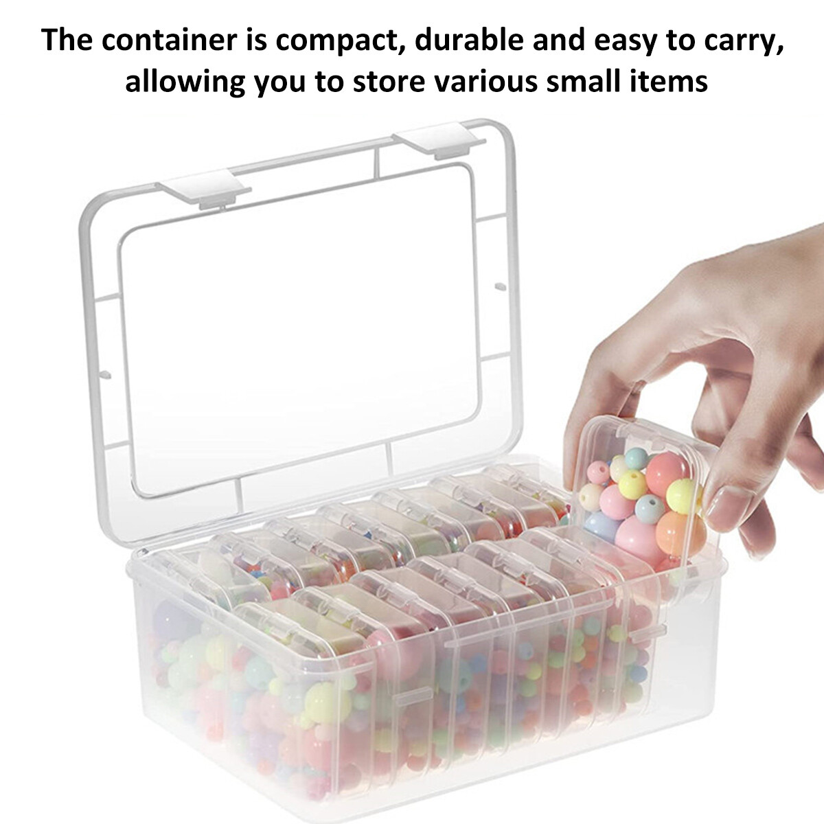 Small Bead Organizers Set Clear Bead Storage Containers Portable Bead ...