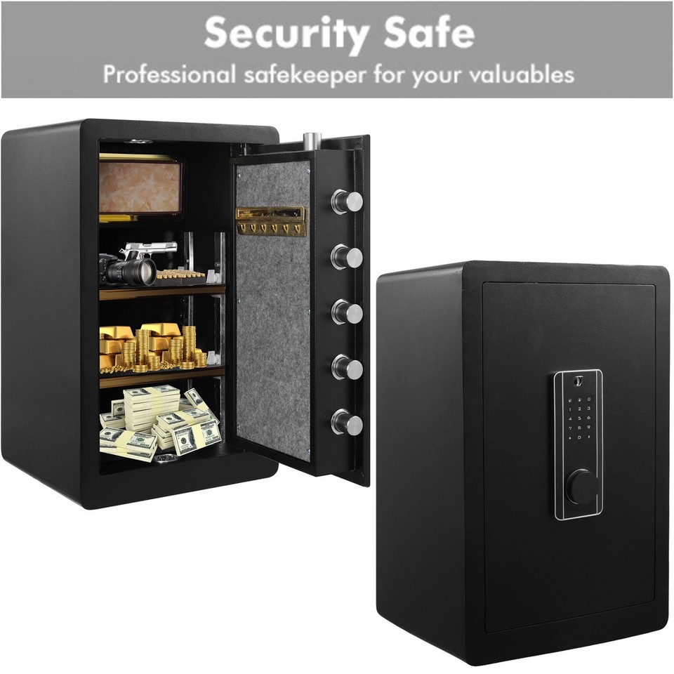 73L LARGE STRONG STEEL SAFE KEY HIGH SECURITY HOME OFFICE MONEY CASH ...
