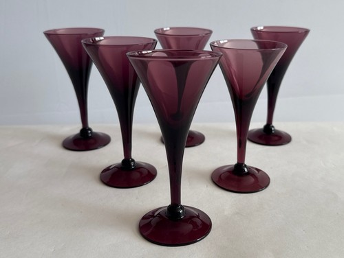 Vintage Cambridge Purple/Amythest Cordial-Sherry Glasses - Set of Six ...