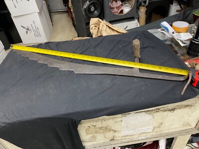 Antique 1800's Double-Handled Hay Blade Knife Saw Farming Tool 36" Long ...
