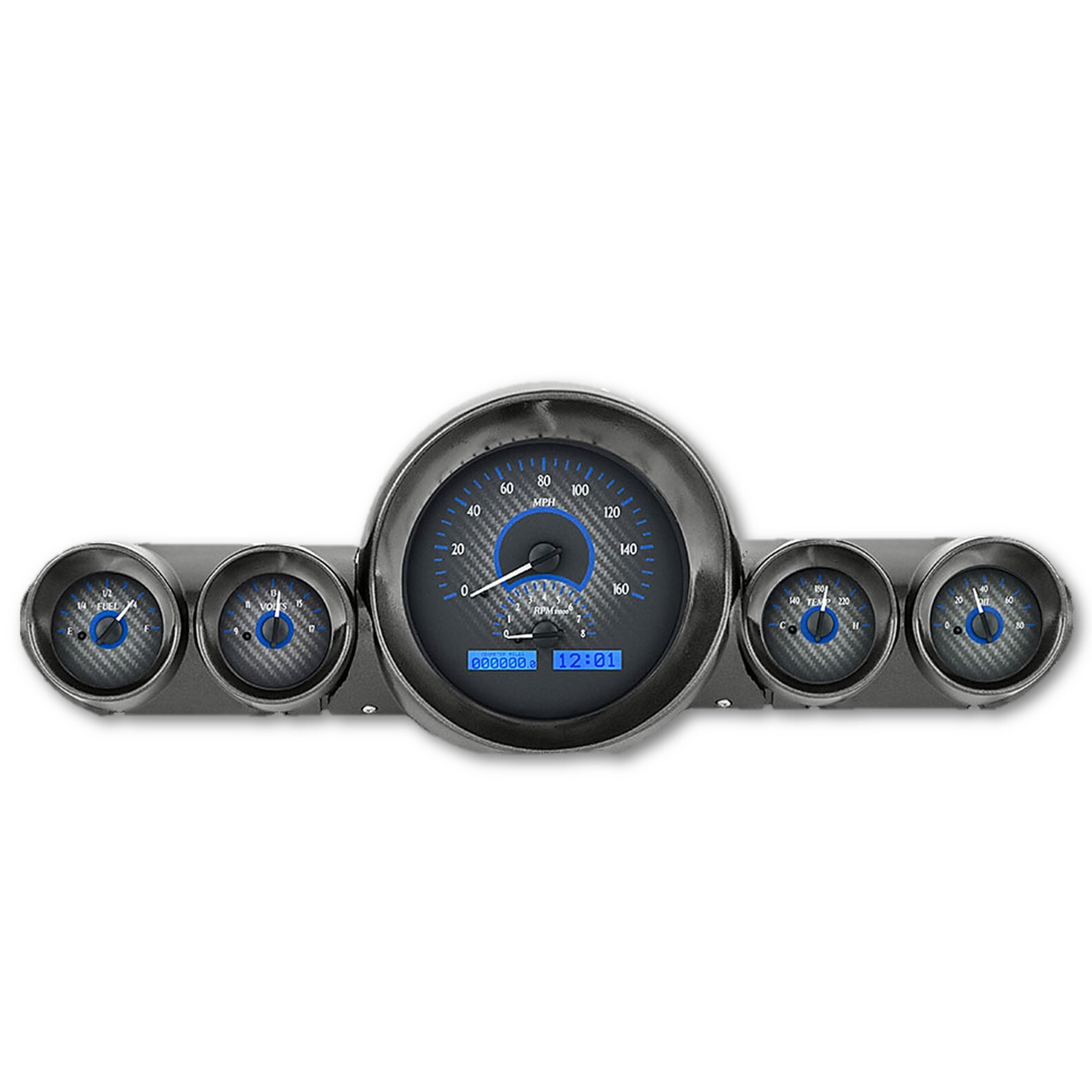 Dakota Digital Analog Dash Gauges Carbon Blue for 59-60 Impala VHX-59C ...