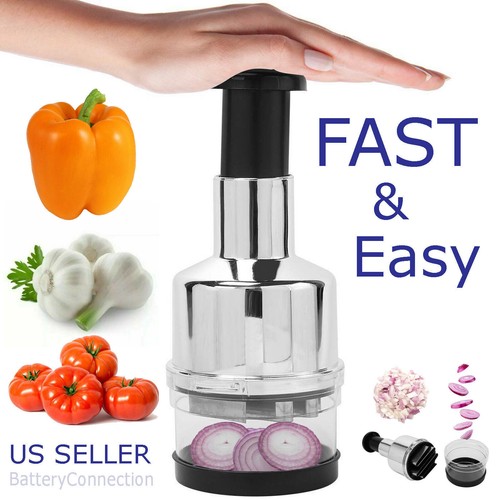 Pressed Garlic Onion Chopper Stainless Steel Hand Vegetable Food ...