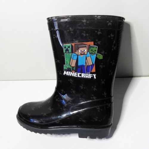 Minecraft Size 10 Kids Gamer Rubber Wellington Boots Rain Wellies Welly ...