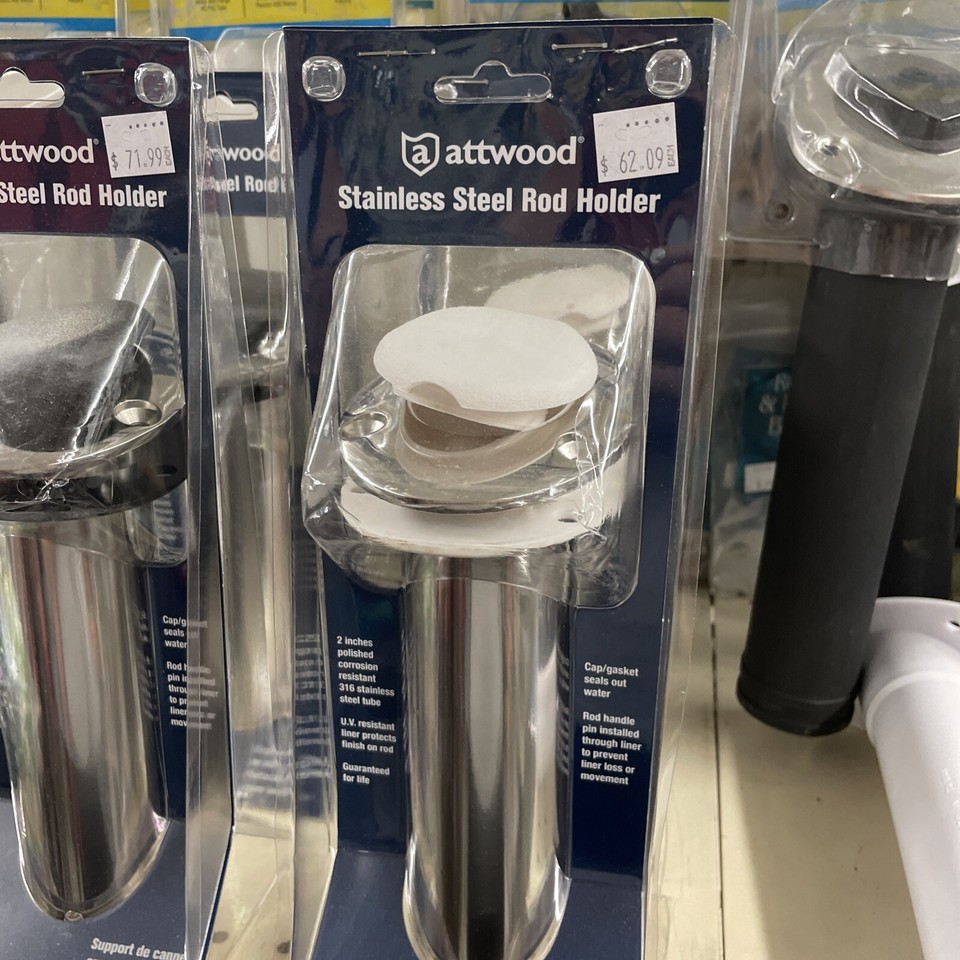 New Stainless Steel Flush Rod Holder attwood Marine 66363w7 Angle 15 ...