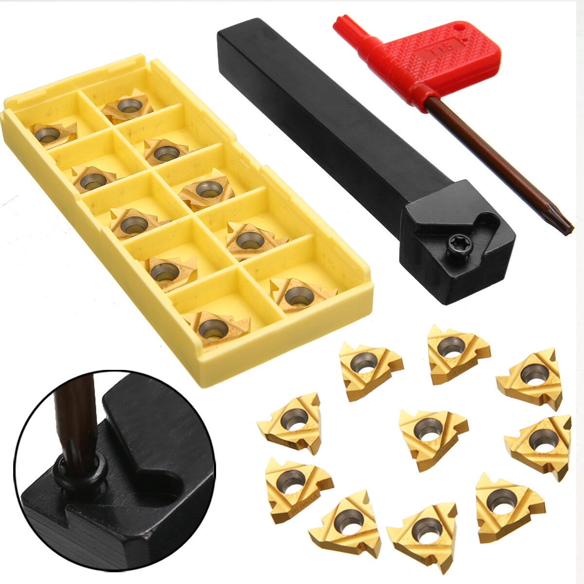 SEL1212H16 12mm Lathe Threading Turning Tool Holder+10pcs 16IR AG60 ...