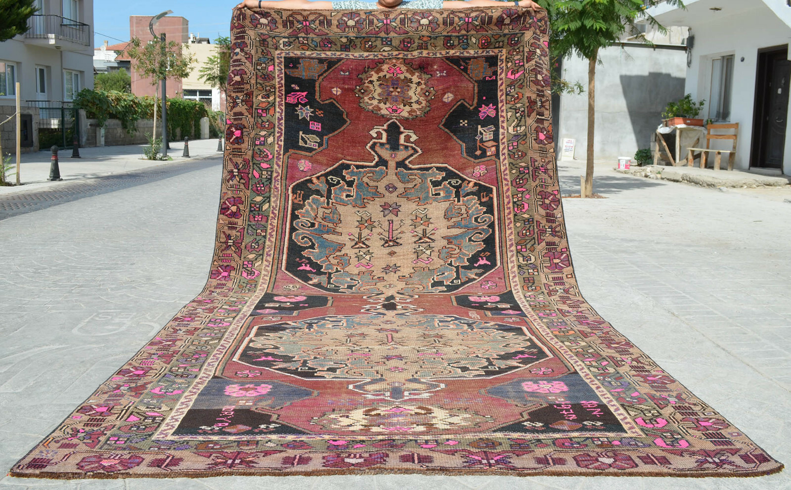 6x12 Rug Hand Knotted Area Rug Turkish Tribal Large Runner Rug actual ...