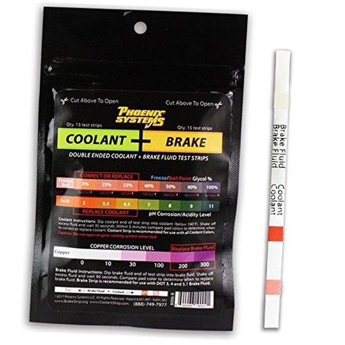 8006-B Double-Ended Brake Fluid + Coolant Test Strips (15 foil wrapped ...