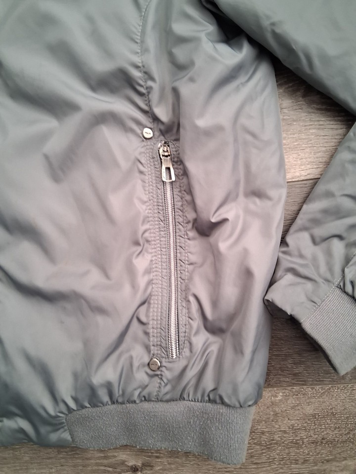 RLX Ralph Lauren Nylon Bomber Jacket Lined Convertible Hood Grey Size ...