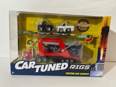 Car Tuned Rigs Custom Car Carrier w/ 2 Cars ‘87 Chevy C10 & ‘90 Chevy ...