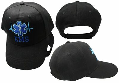 Black Official EMS EMT First Responder Adjustable Cap Paramedic Ambulance Hat | eBay