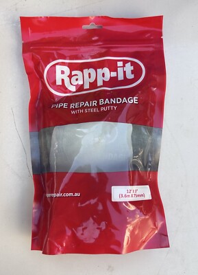 Rapp-it Pipe Repair Kit 12’ X 3” 3.6m X 75mm Bandage Steel Putty Kit | eBay