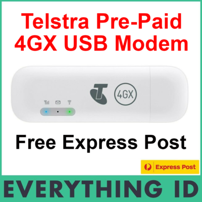 TELSTRA 4G 4GX PREPAID USB + WIFI MODEM HOTSPOT MOBILE BROADBAND E8372 ...